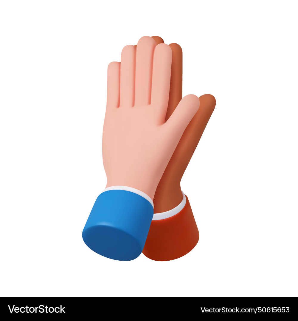 3d character hands prayer gesture Royalty Free Vector Image