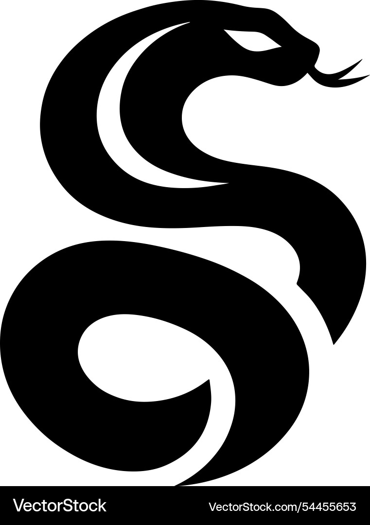 Black cobra silhouette Royalty Free Vector Image