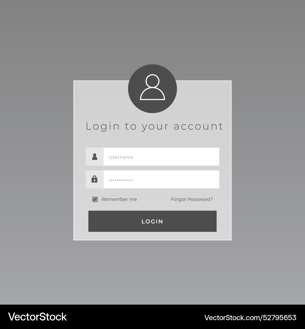 Business login form template enter web screen Vector Image