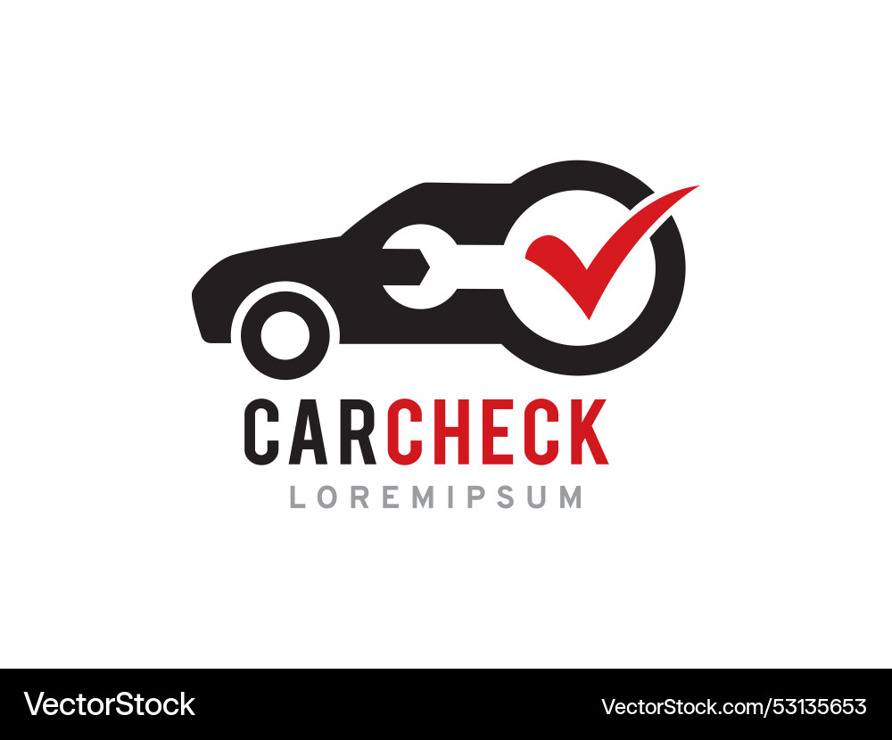 Car check logo symbol or icon template Royalty Free Vector