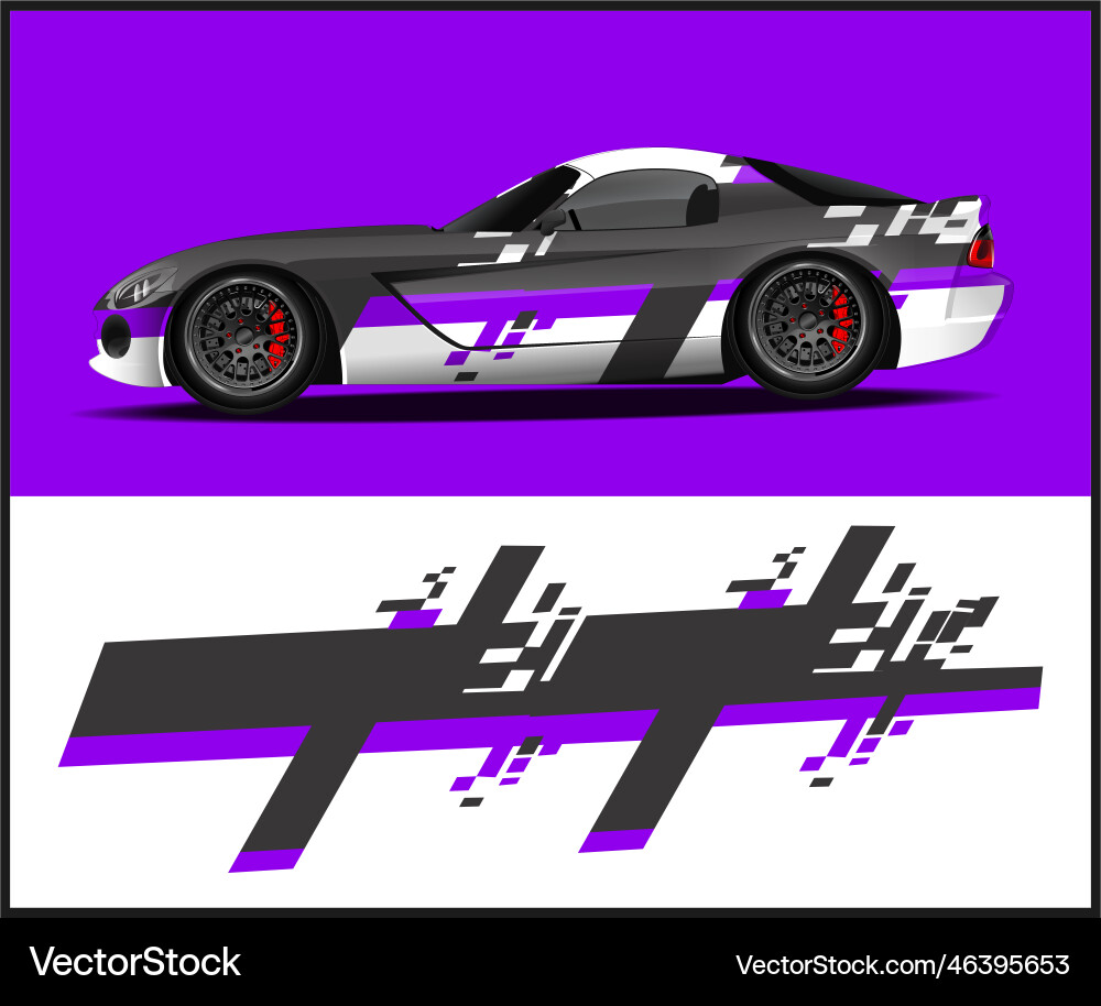 Car wrap design custom livery Royalty Free Vector Image