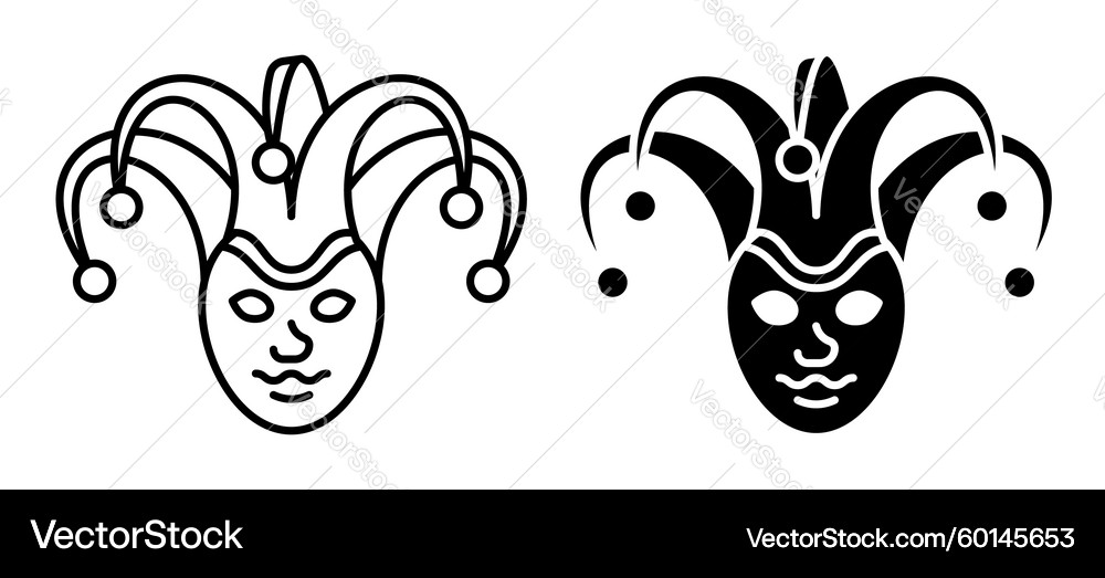 Clown Jester Mask Icon – Royalty-Free Vector | VectorStock