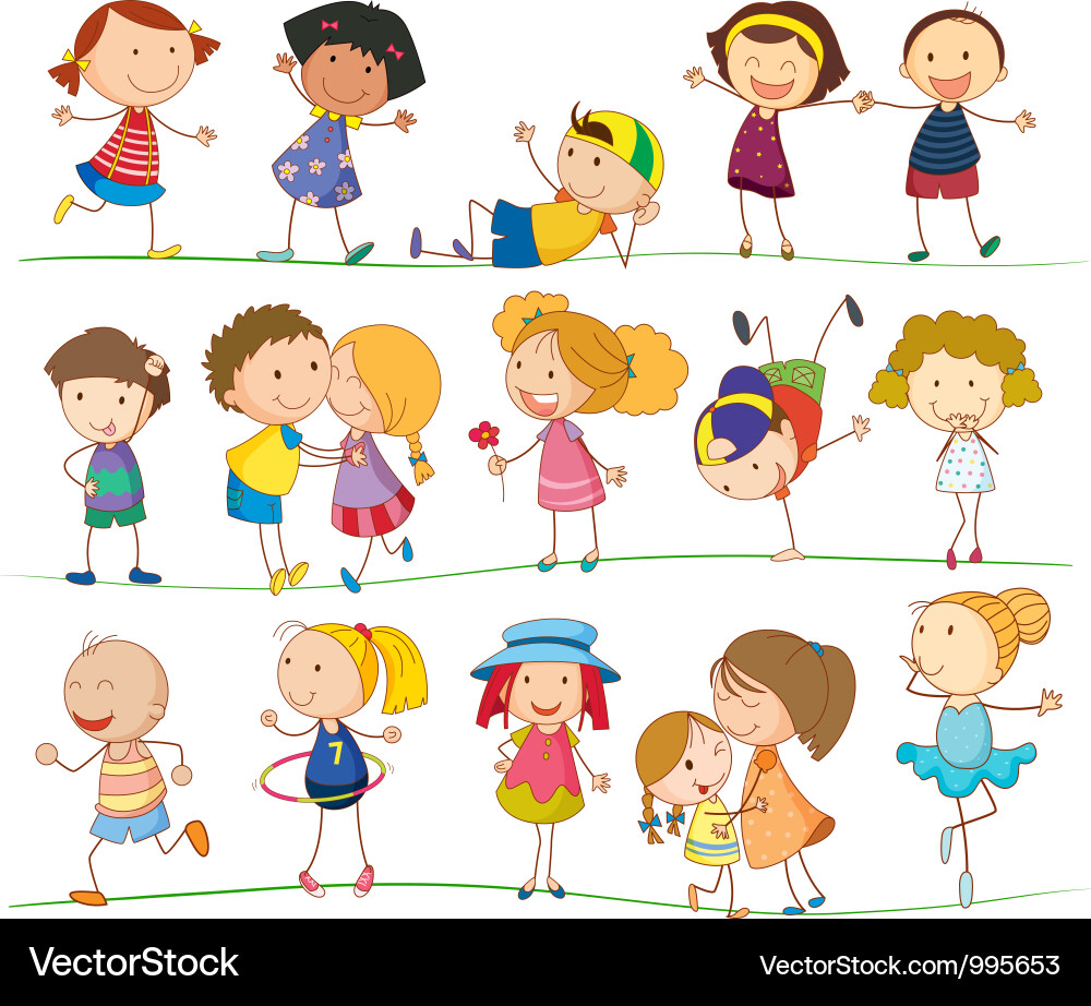 Cute family and kids Royalty Free Vector Image