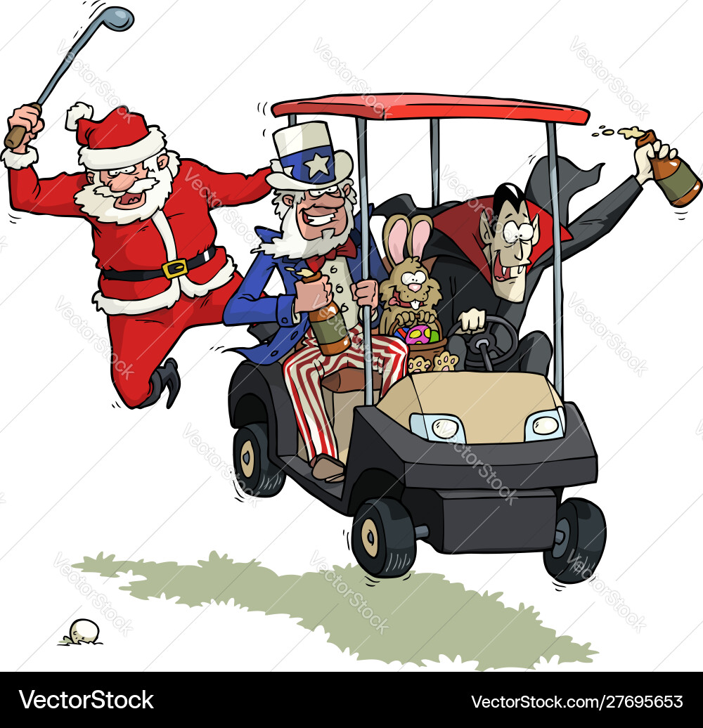 Festive golf party Royalty Free Vector Image - VectorStock