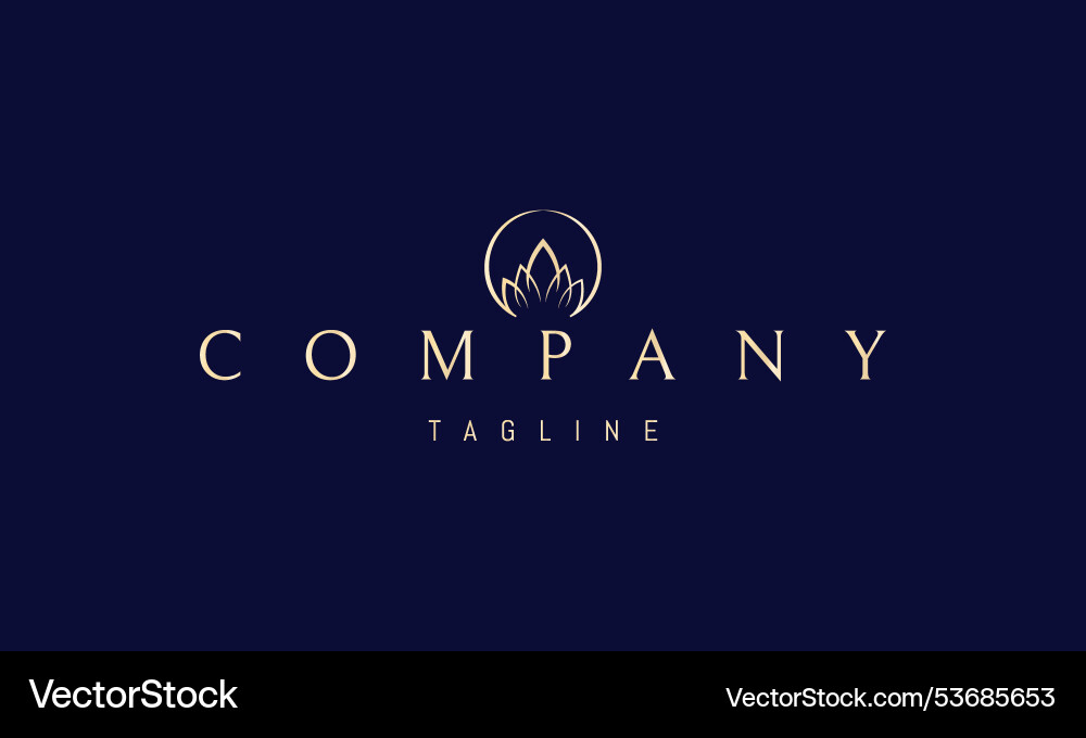 Golden logo with an abstract image Royalty Free Vector Image