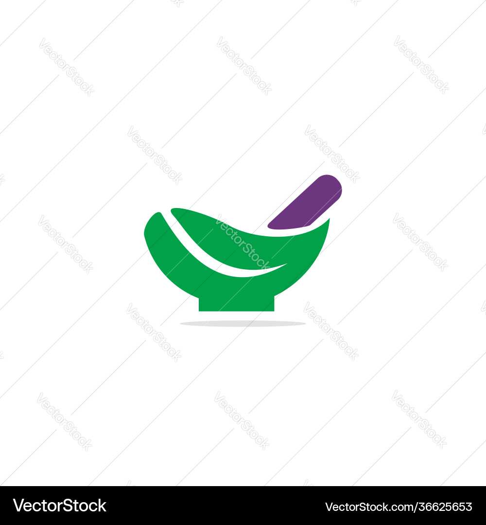 Green leaf mortar logo Royalty Free Vector Image