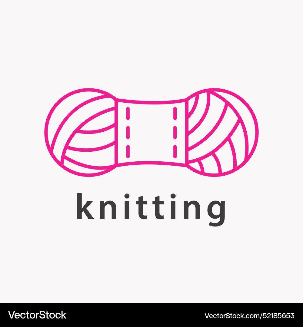 Handmade yarn knitting logo icon badge Royalty Free Vector