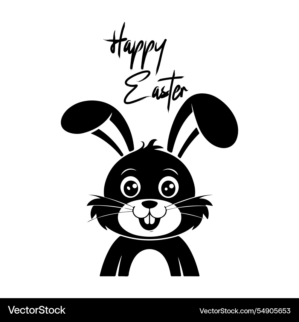 Happy easter silhouette Royalty Free Vector Image
