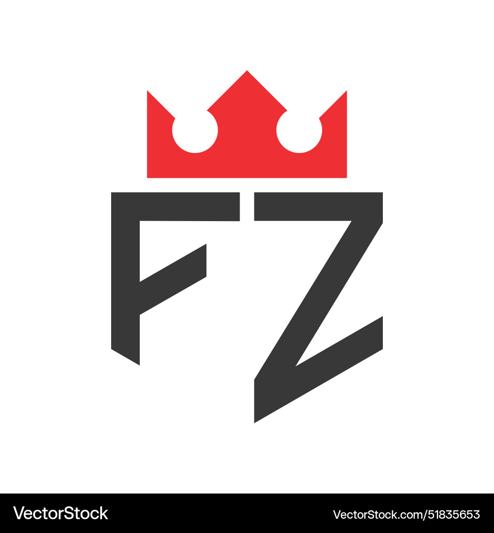 Letter fz crown logo Royalty Free Vector Image