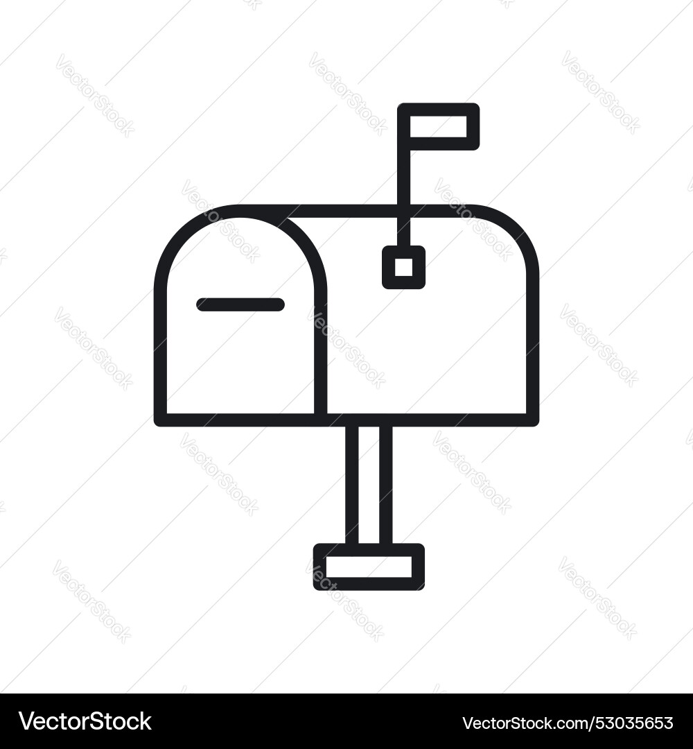 Mailbox icon set post mail inbox symbol in black Vector Image