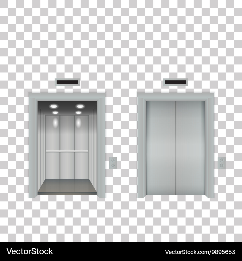 Open and close elevator Royalty Free Vector Image
