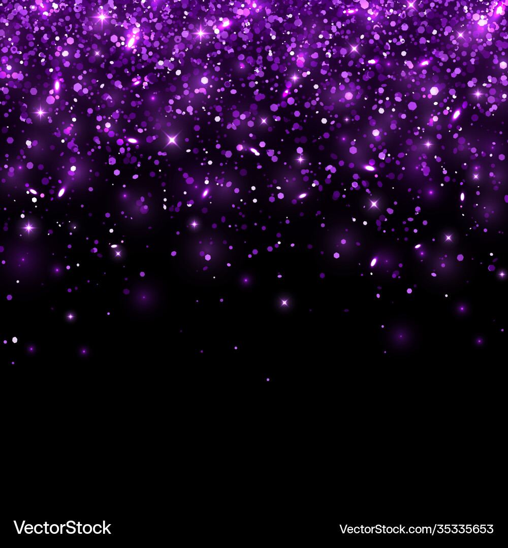 Purple glitter on black background Royalty Free Vector Image