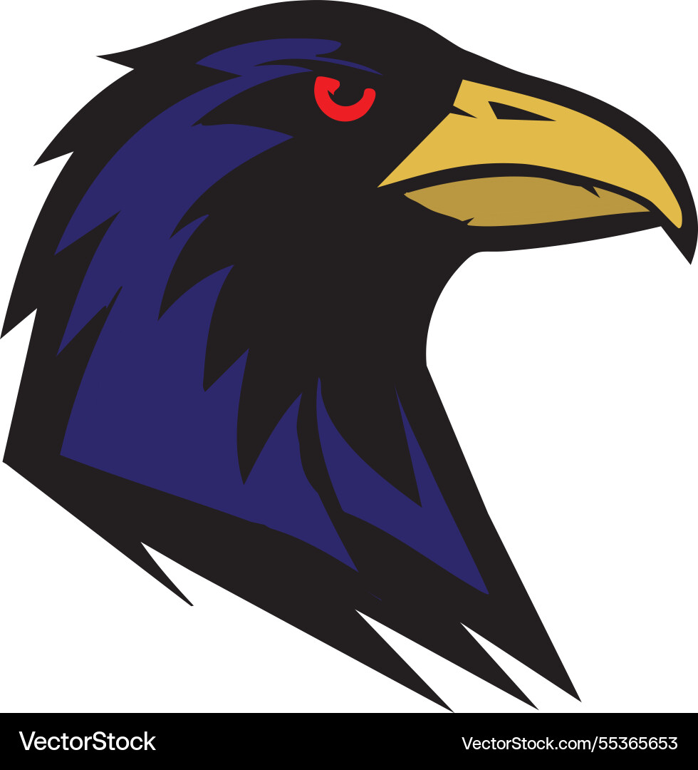 Raven head Royalty Free Vector Image - VectorStock