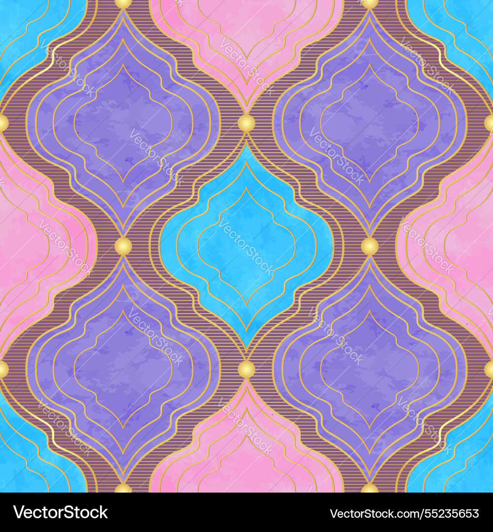 Seamless geometric grunge watercolor pattern Vector Image