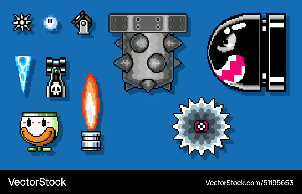Set of enemies characters from super mario world Vector Image Set of enemies characters from super mario world Vector Image