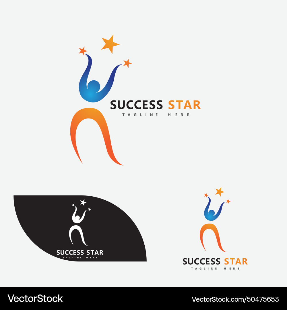 Success star people logo image Royalty Free Vector Image