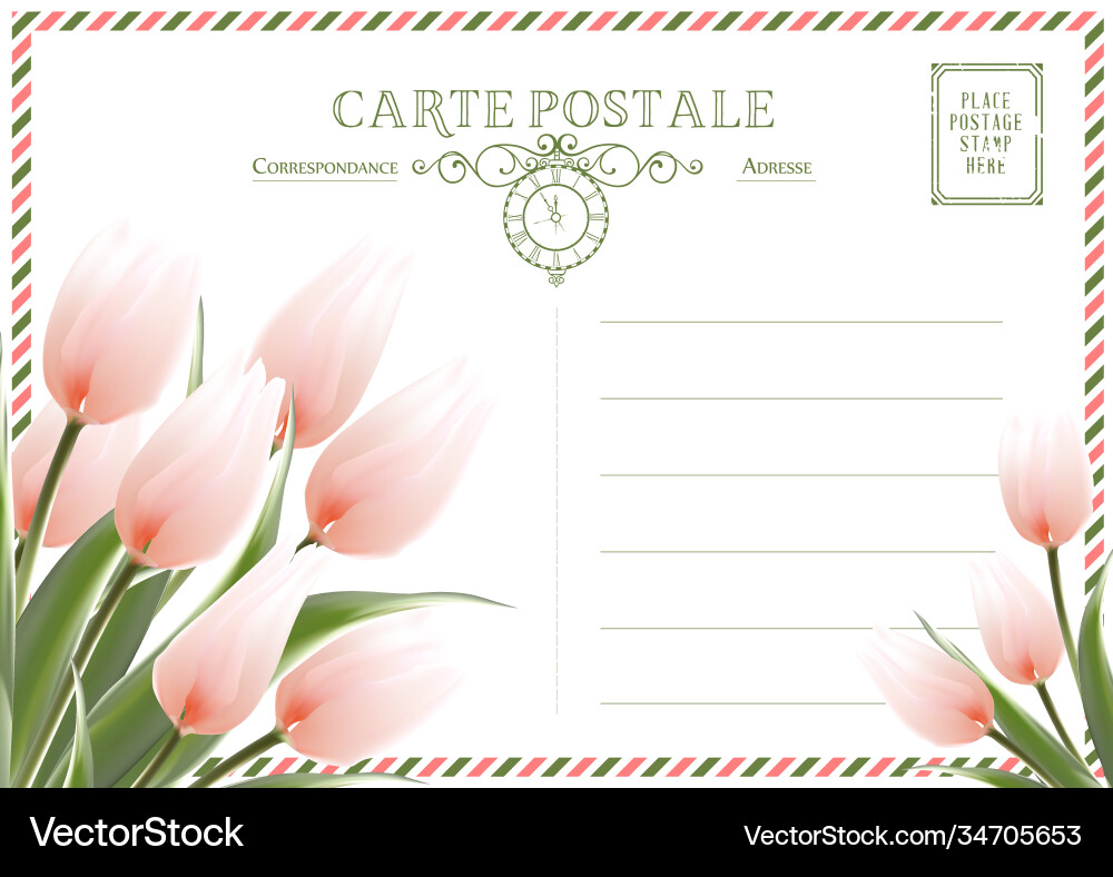Vintage postcard background template Royalty Free Vector