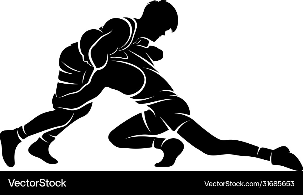 Wrestling Logo Template Symbol Silhouette Design Vektorbild