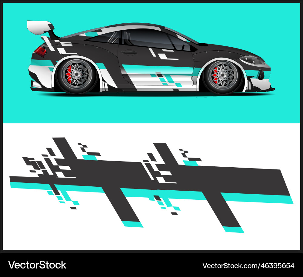 Car wrap design premium template Royalty Free Vector Image