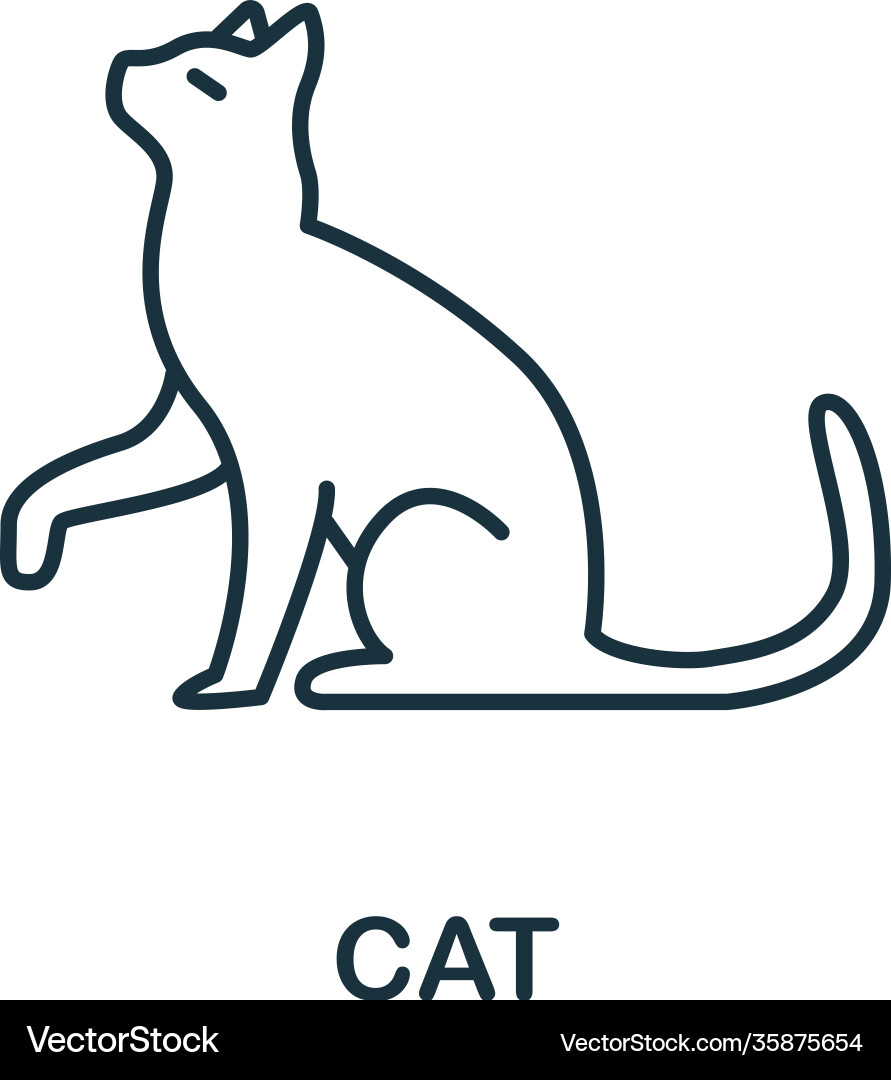 Cat icon from home animals collection simple line Vector Image