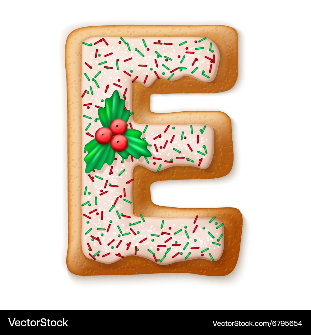 Christmas gingerbread cookies alphabet Royalty Free Vector