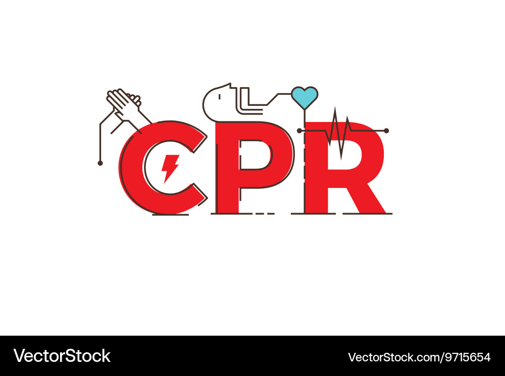CPR Word Art Resuscitation Royalty Free Vector Image