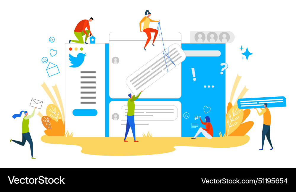 Creative twitter social media concept flat design Vector Image