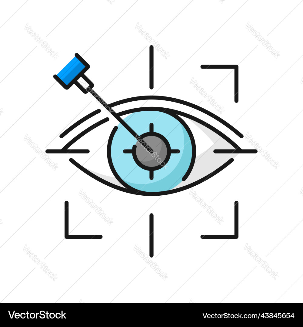 Eye laser surgery ophthalmology lasik icon Vector Image