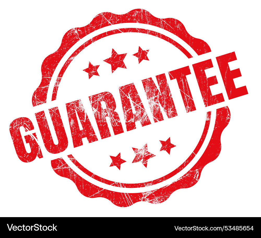 Guarantee stamp sign and symbol text Royalty Free Vector