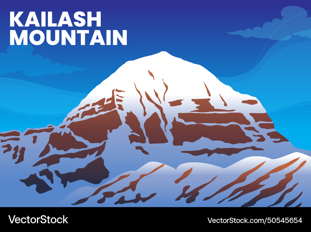 Lord shiva holy mountain kailash Royalty Free Vector Image