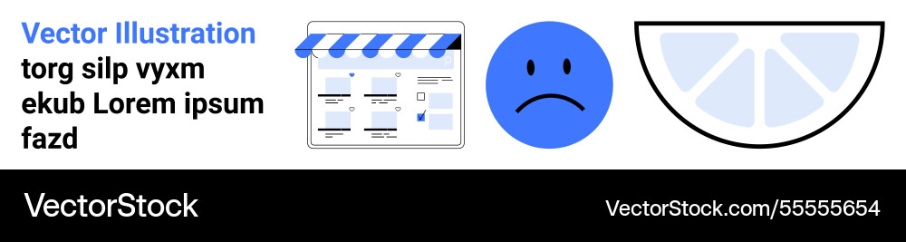 Online store layout with sad face emotion Vector Image