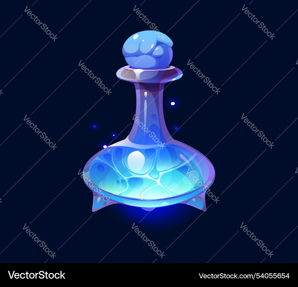 Potion bottle with ice and frost magic elixir Vector Image
