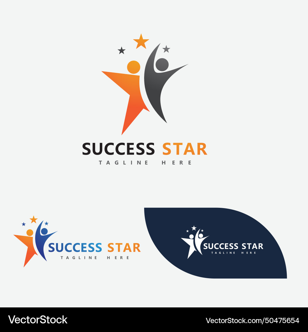 Success star people logo image Royalty Free Vector Image