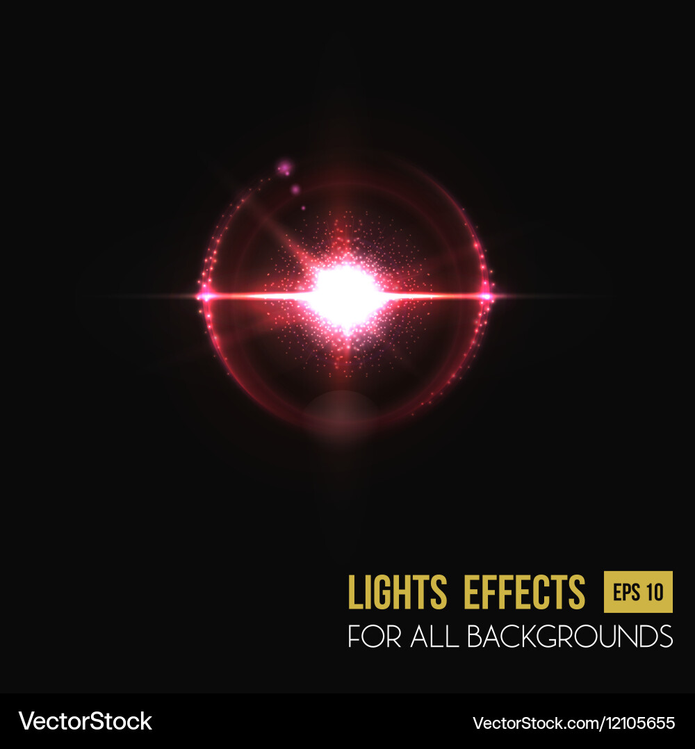 Bright sunlight lens glass light effect Royalty Free Vector