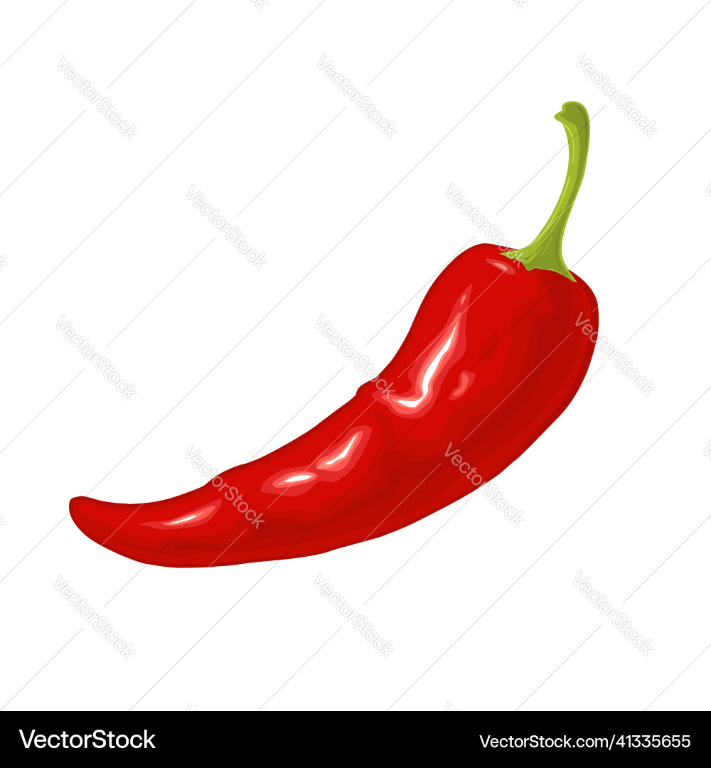 Chilli whole flat color Royalty Free Vector Image