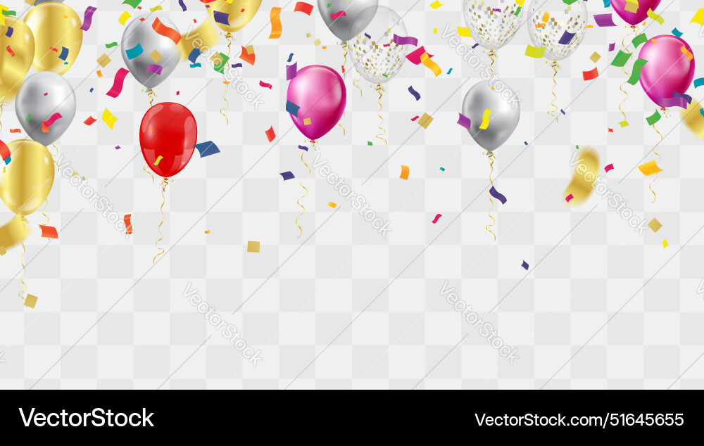 Colorful party balloons and decorations Royalty Free Vector