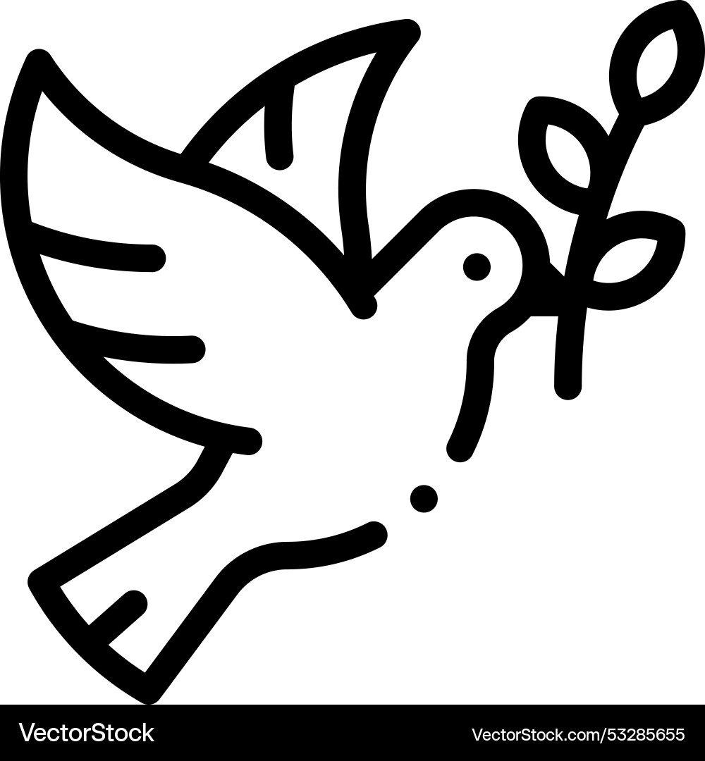 Dove icon thin linear style design isolated Vector Image