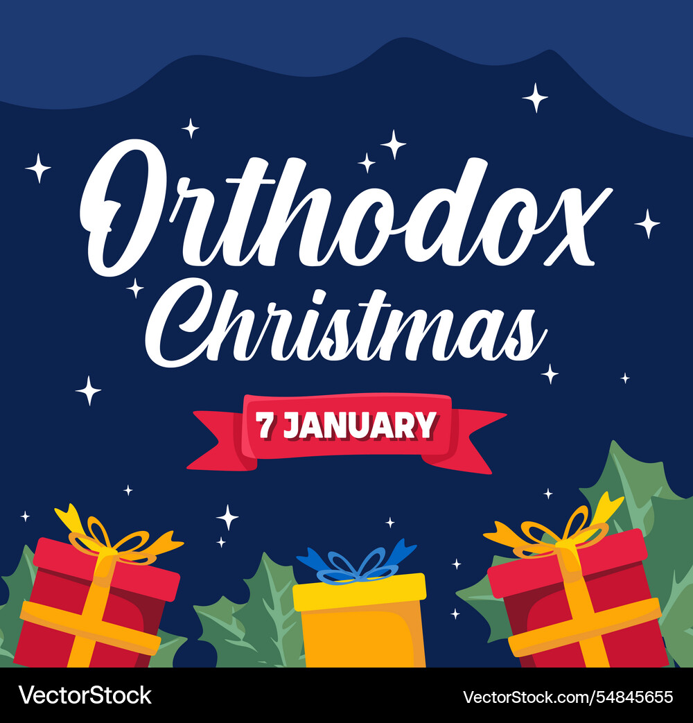 Happy orthodox christmas day Royalty Free Vector Image