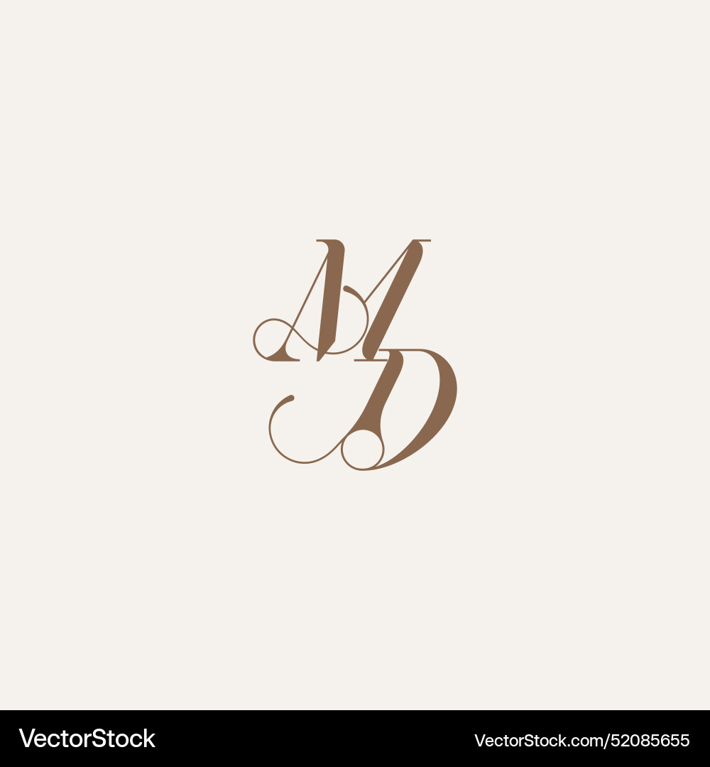 Initial monogram logo wedding concept design Vector Image