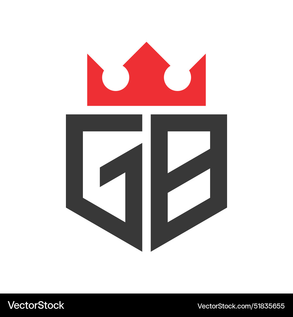 Letter gb crown logo Royalty Free Vector Image