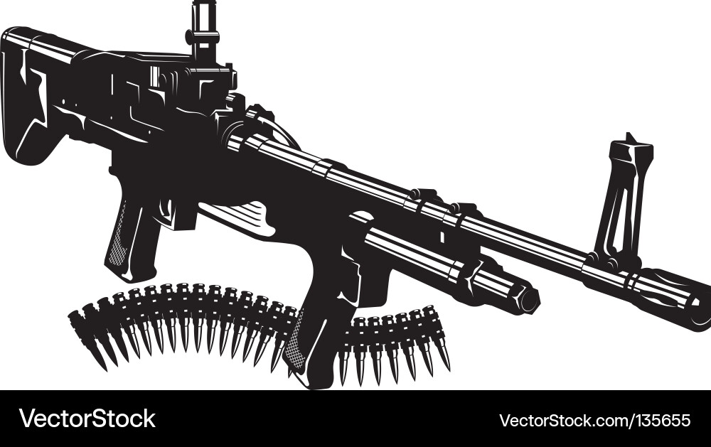 Machine gun Royalty Free Vector Image - VectorStock