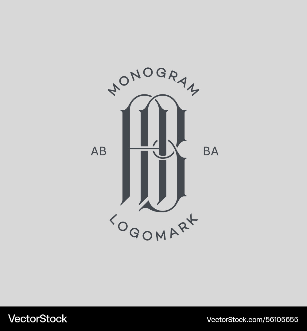 Monogram letters ab Royalty Free Vector Image - VectorStock