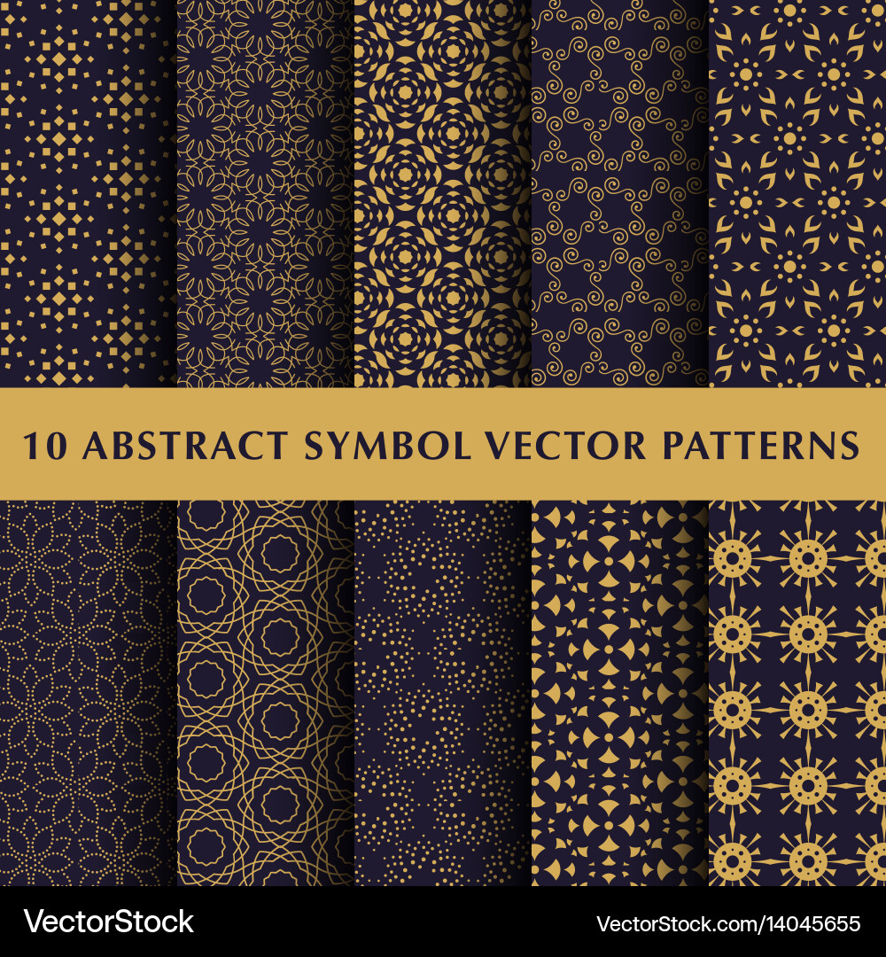 Set of abstract symbol patterns Royalty Free Vector Image