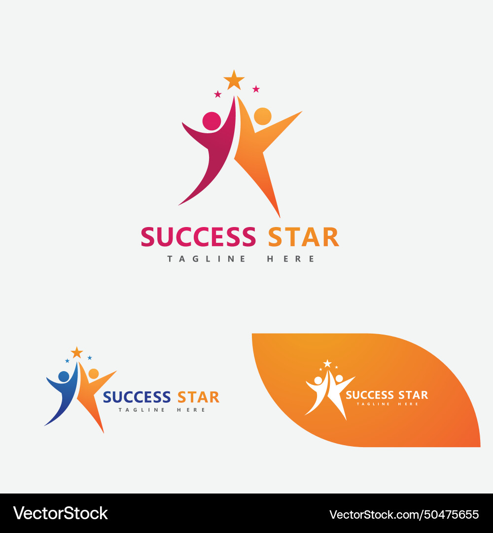 Success star people logo image Royalty Free Vector Image