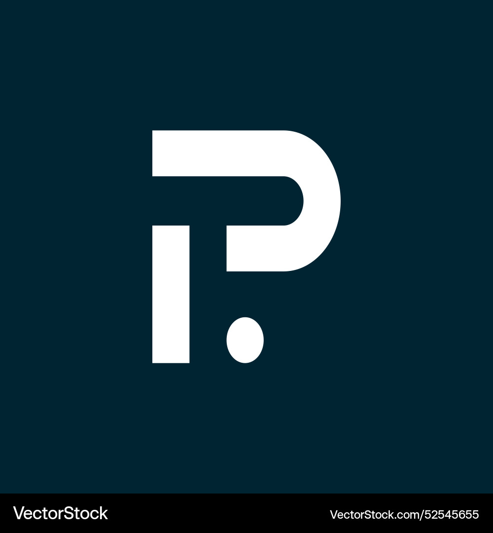 Tp logo letter t and p design combination Vector Image