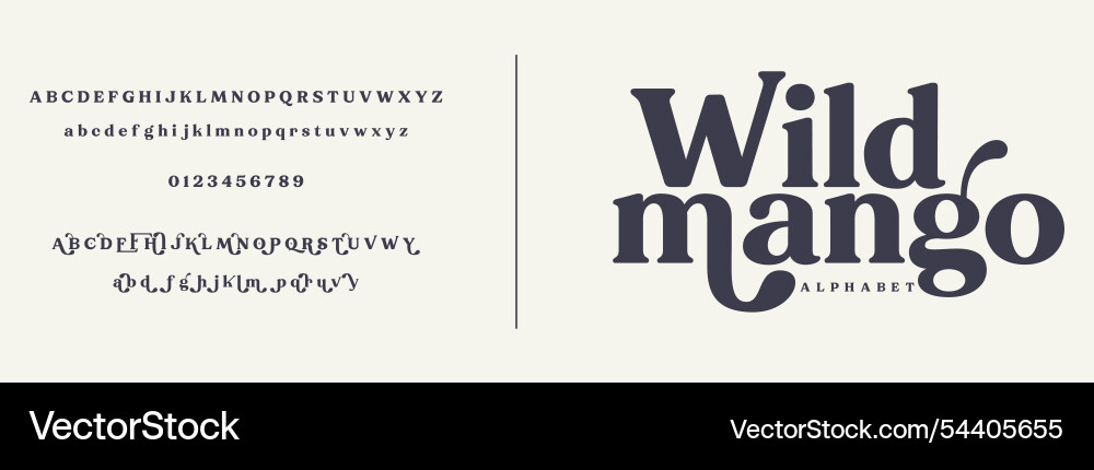 Wild mango serif stylish display bold font Vector Image