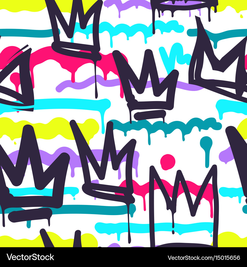 Seamless pattern graffiti Royalty Free Vector Image