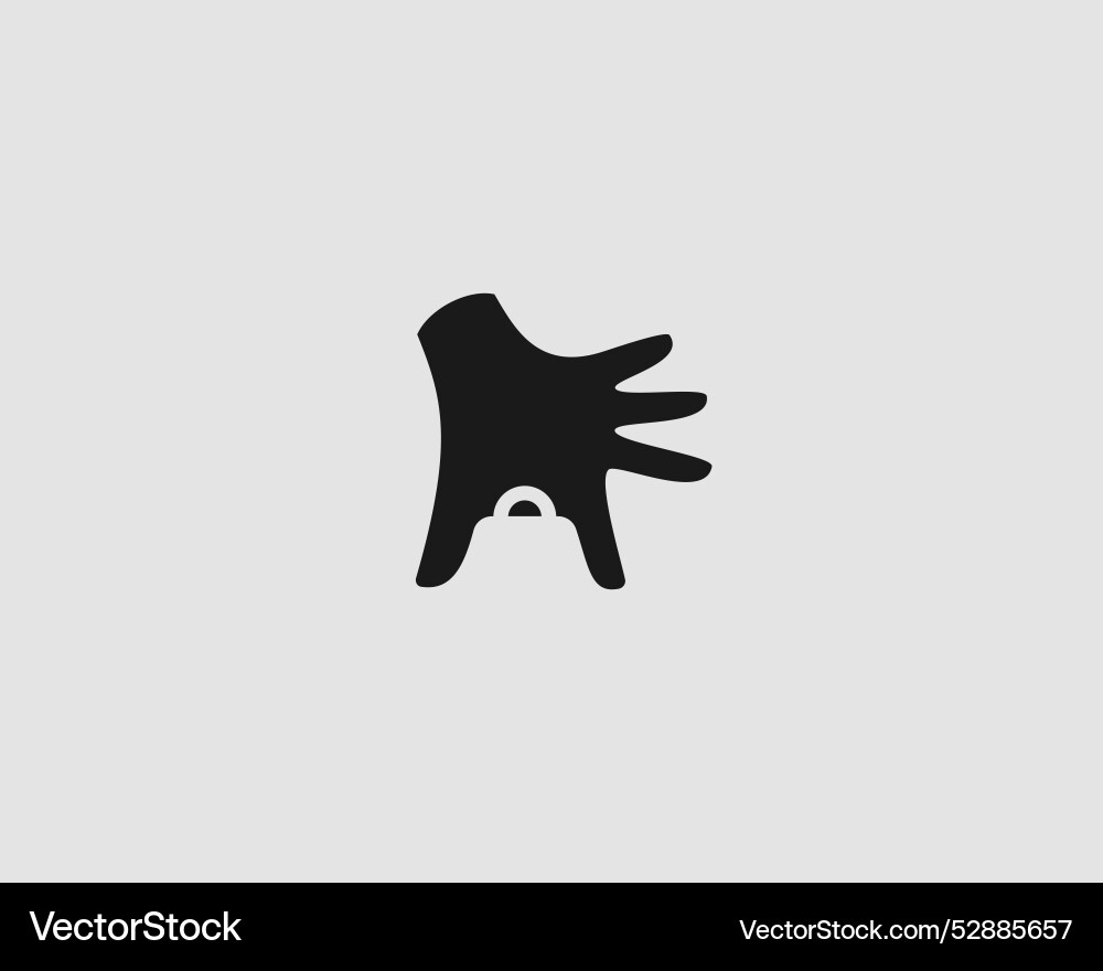 A bag in negative space and hand logo Royalty Free Vector