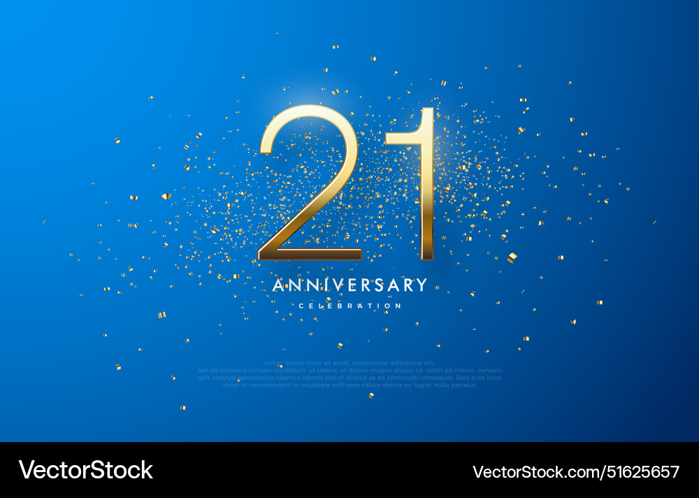 Anniversary number design with elegant gold Vector Image