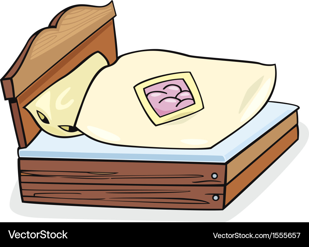 Bed furniture cartoon Royalty Free Vector Image